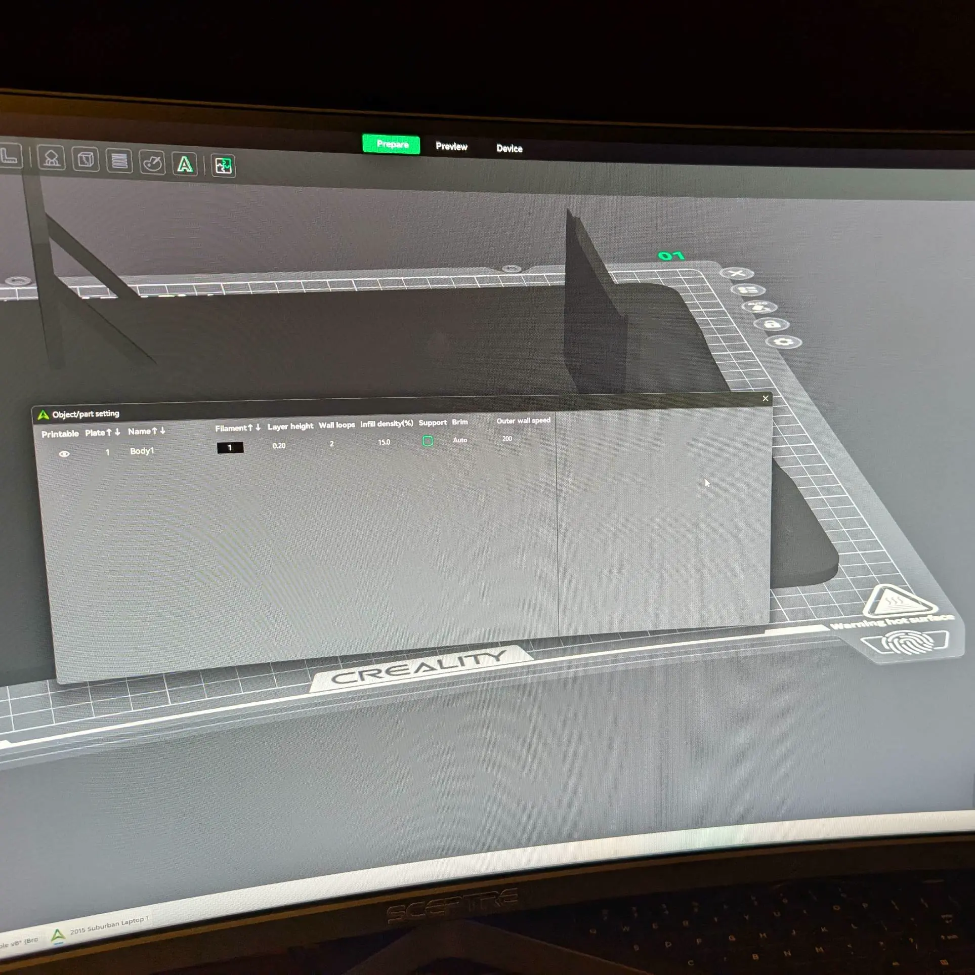 3D Printer Files | 3MF File | 2015 Suburban Center Console Table for ...