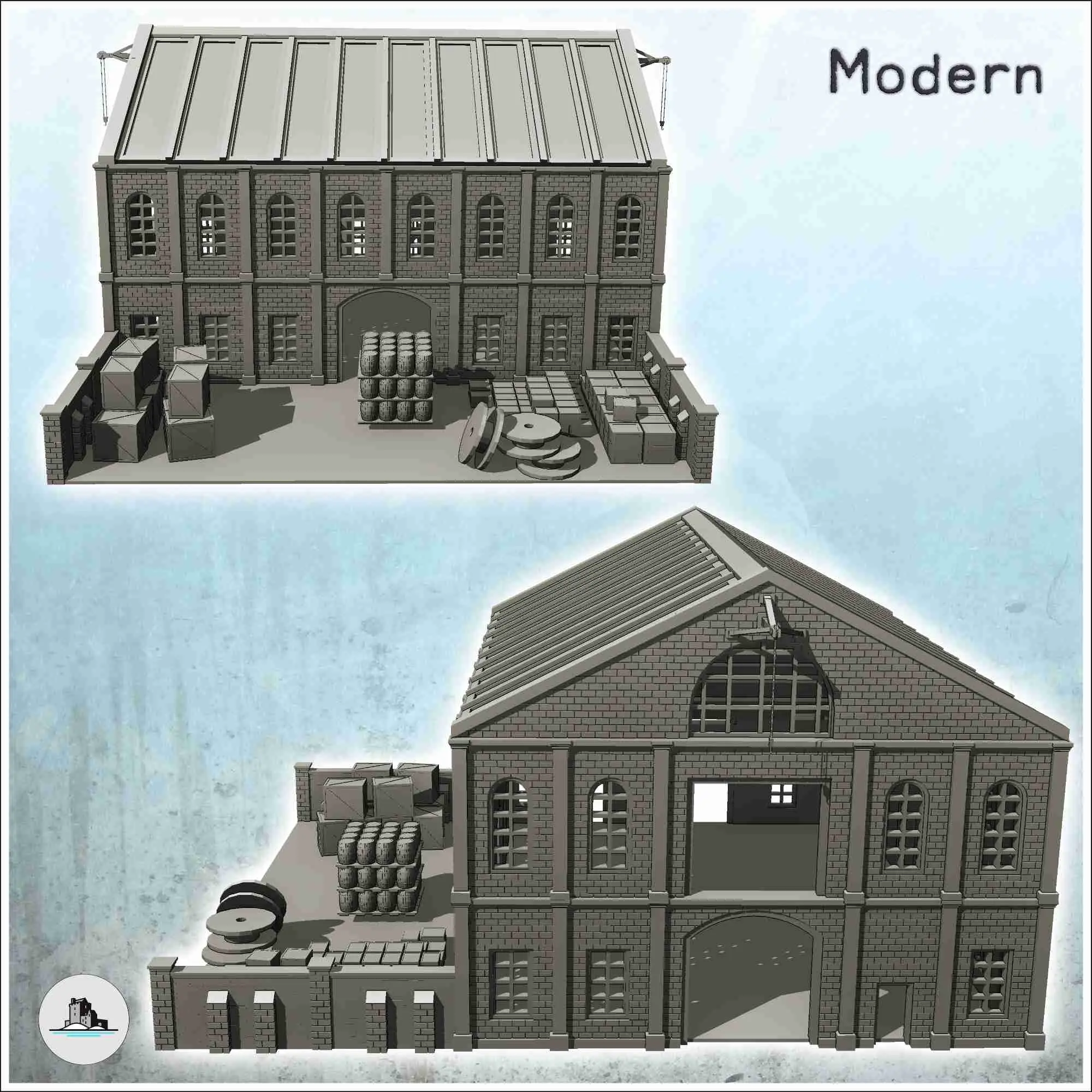 Props & Terrain STL Download - Large multi-storey brick industrial ...