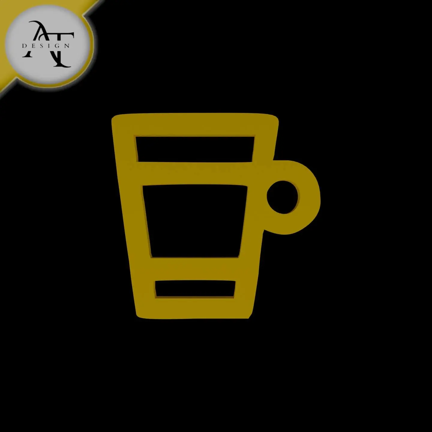 Free Digital Art STL Download - Simple Coffee Cup Symbol - 2D Artby AT ...