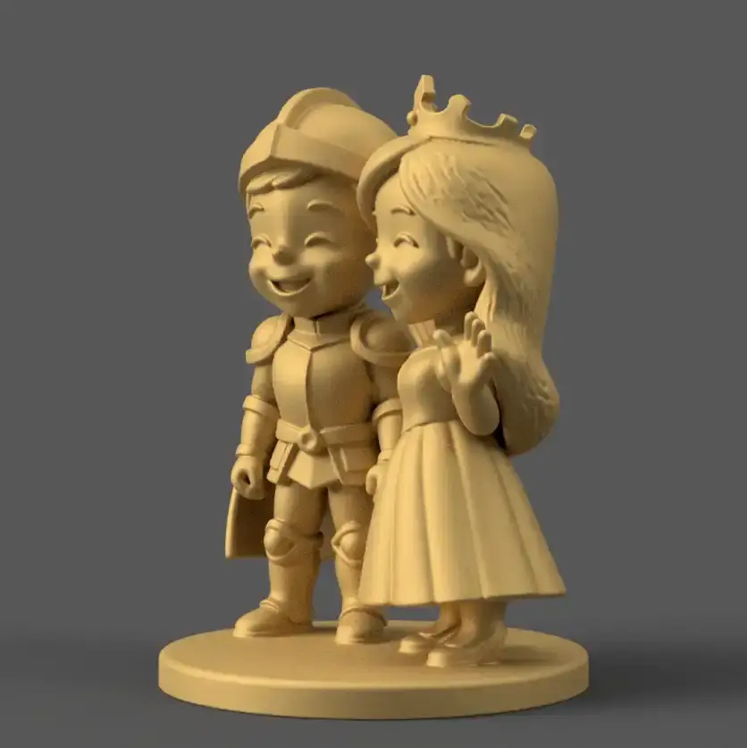 Characters & Creatures STL Download - Cute Knight and Princess Couple ...