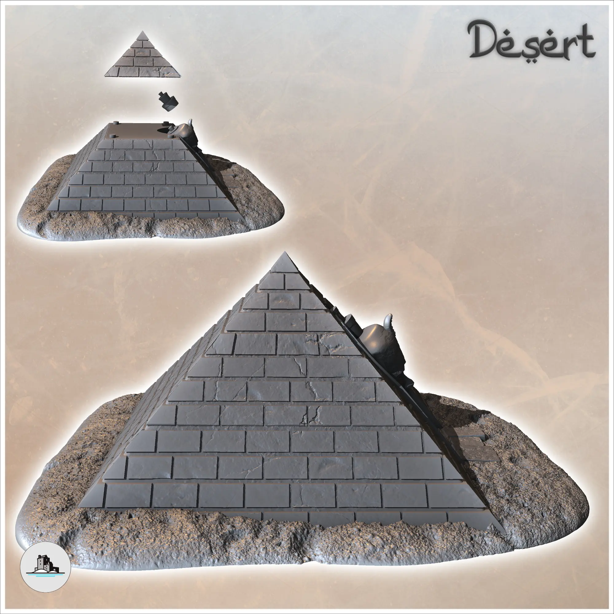 Characters & Creatures STL Download - Egyptian Pyramid with Large ...