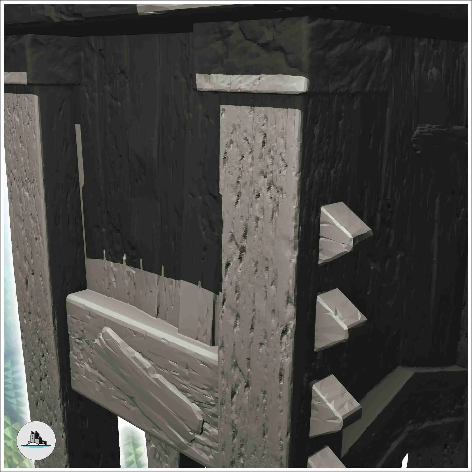 Other STL Download - Wooden and stone chaos tower with large open ...