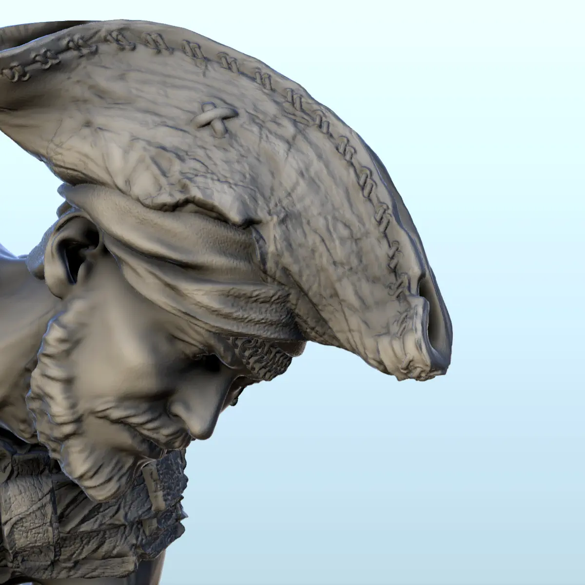 Pirate digging with shovel with treasure chest - figure mini | 3D ...