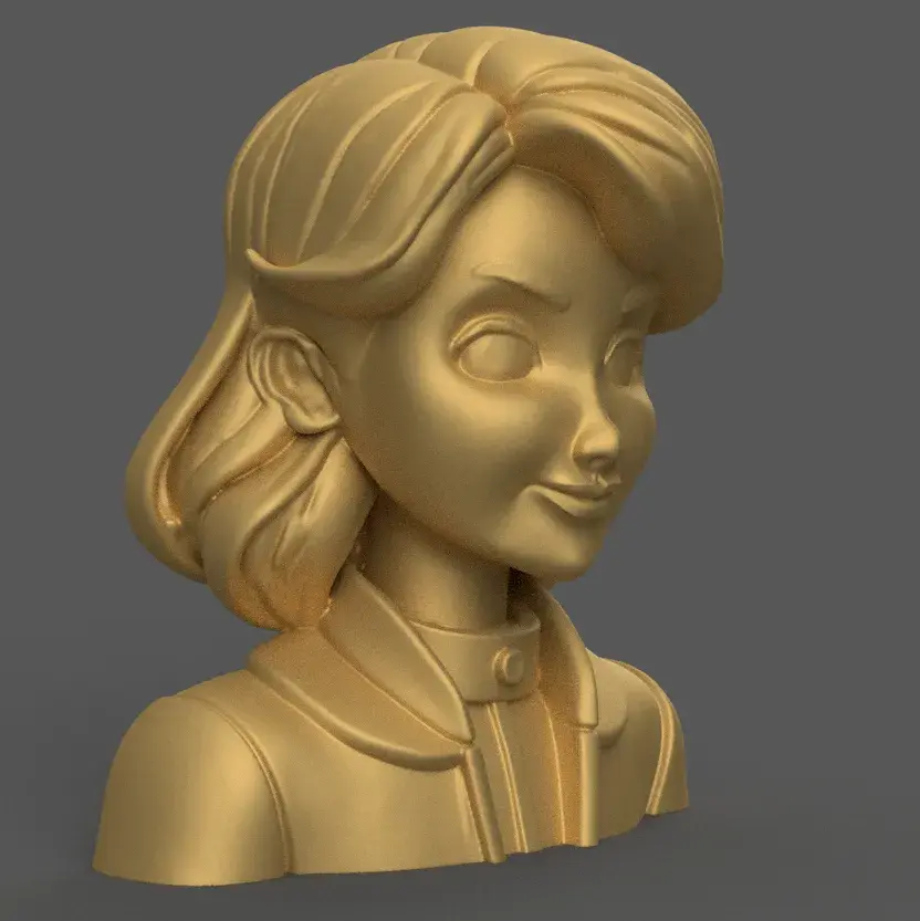 Sculptures & Artworks STL Download - Cute Cartoon Girl Bust – 3D ...