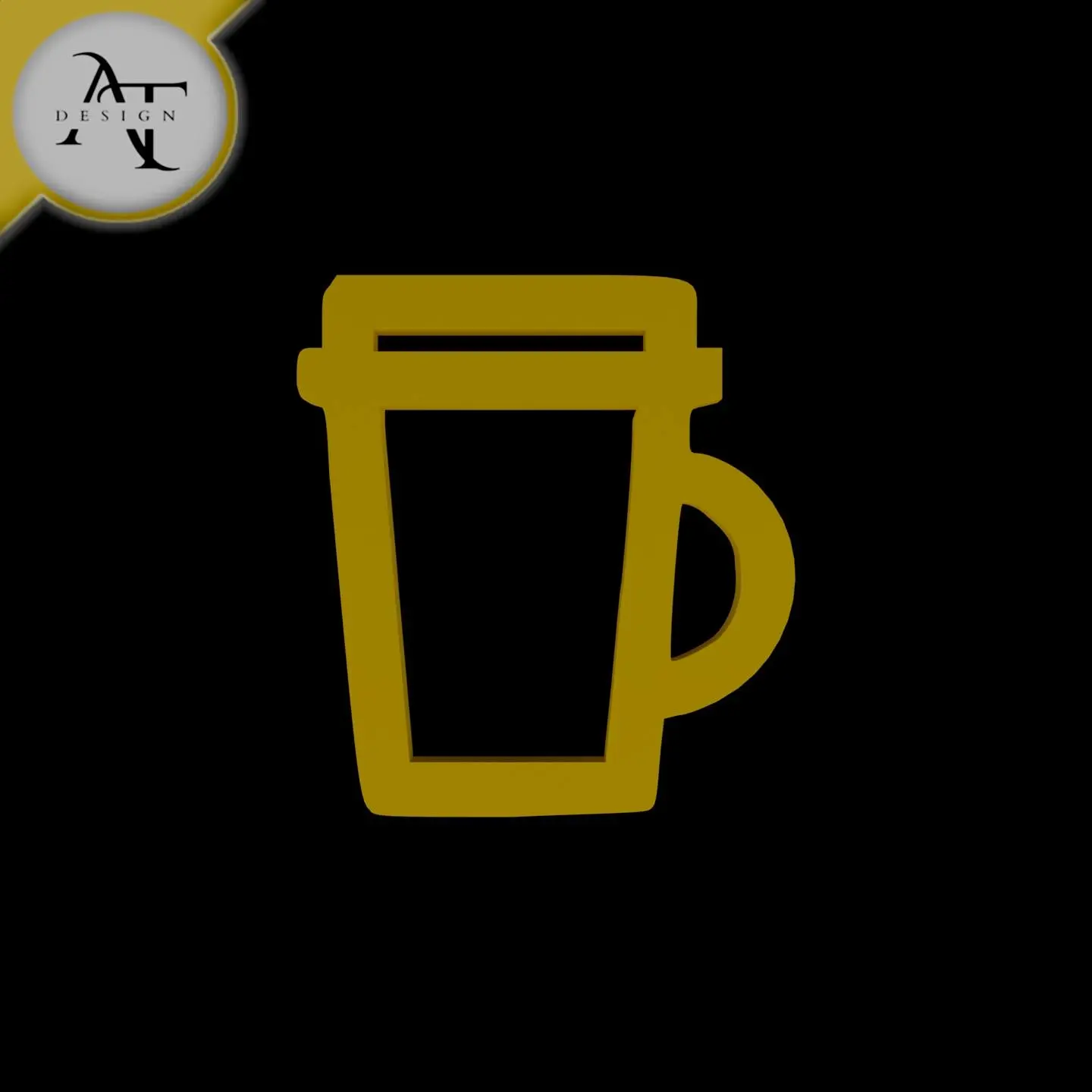 Free Digital Art STL Download - Simple Coffee Cup Symbol - 2D Artby AT ...