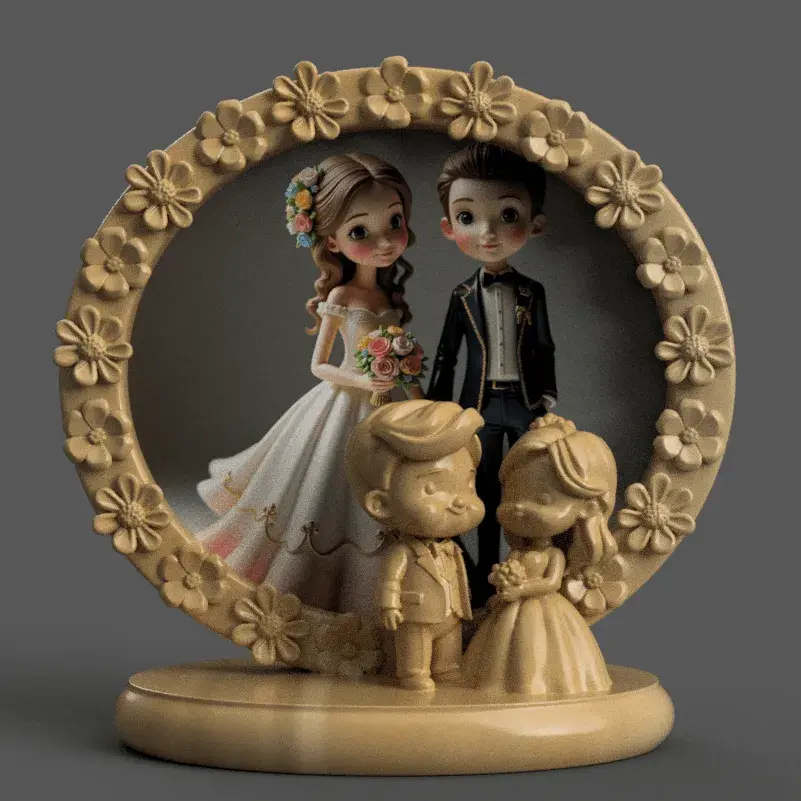 Household STL Download - Wedding Couple 3D Photo Frame – Romantic STL ...