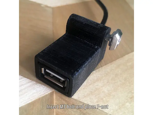 Free 3D Printer Parts STL Download - V-slot Extrusion USB Mountby DDP