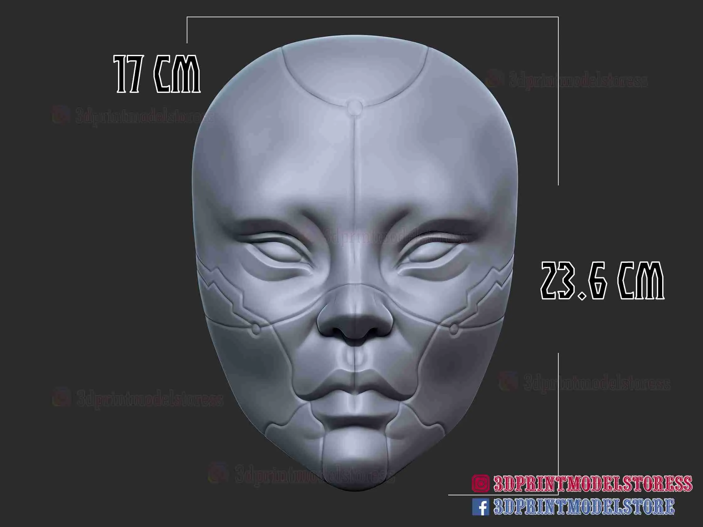 Cosplay STL Download - Geisha Mask - Ghost in the Shell Cosplayby ...