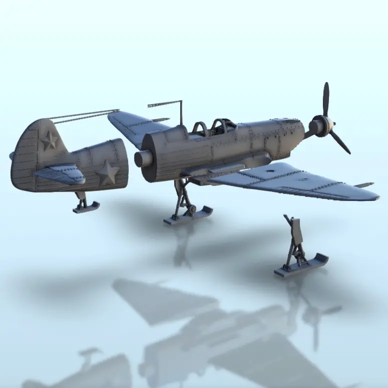 Drones & Aircraft STL Download - Yakovlev Yak-2 (on skis version) - WW2 ...