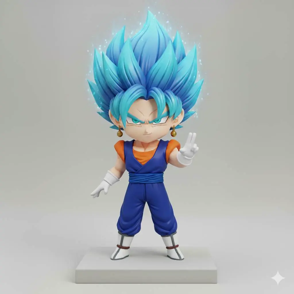 Free Characters & Creatures STL Download - vegito blue chibiby Tomiie