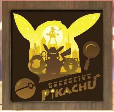 Digital Art STL Download - detective pikachu lighrbox (shadow box)by ...