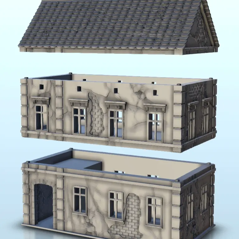 Other STL Download - House 5 - terrain WW2 scenery modern miniatures ...