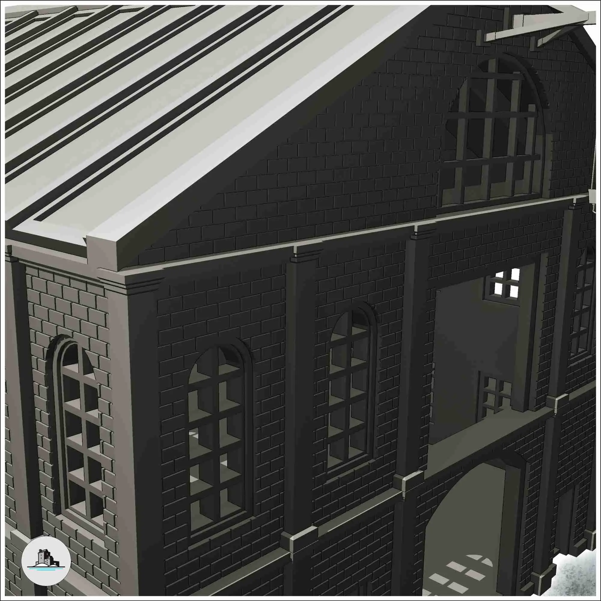 Props & Terrain STL Download - Large multi-storey brick industrial ...