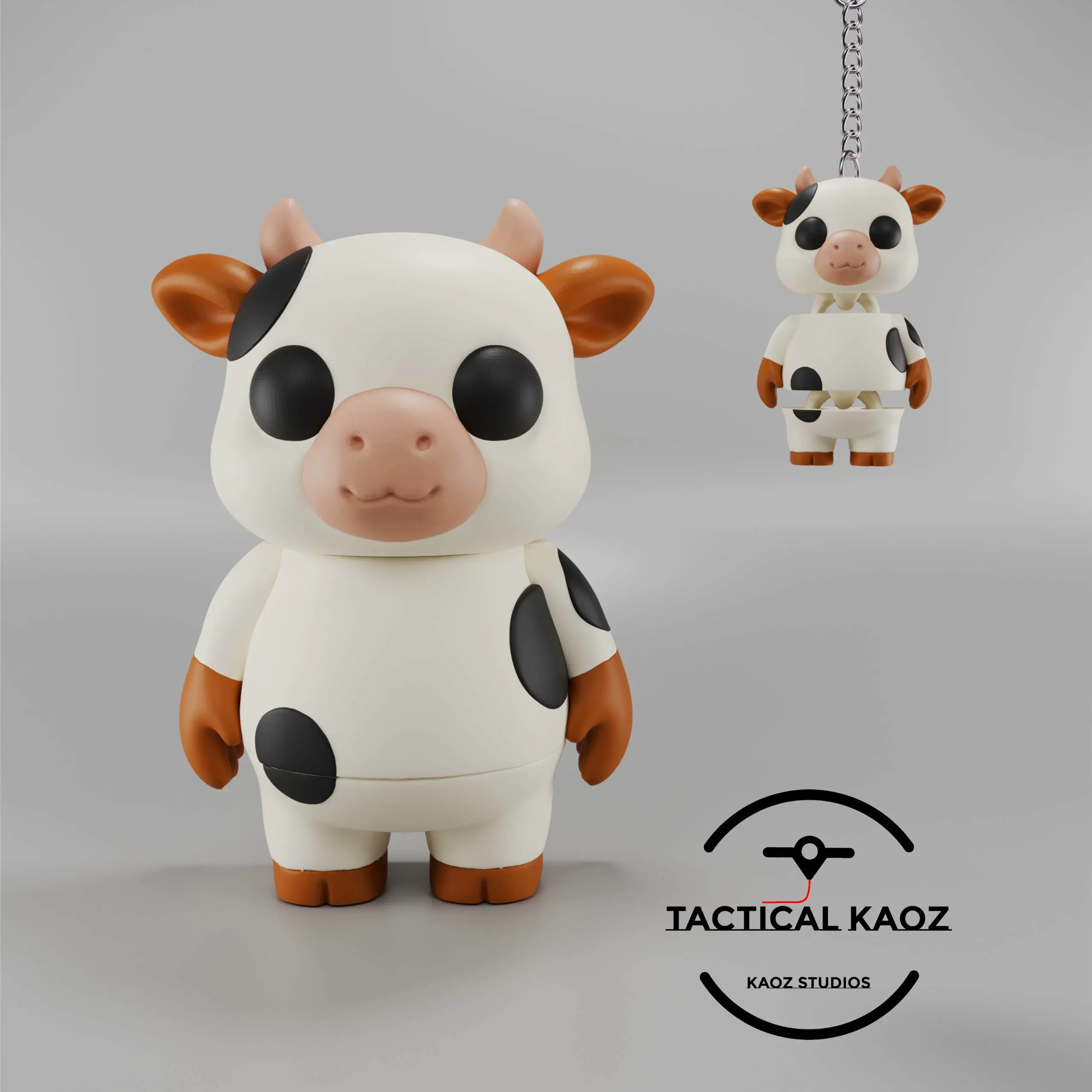 Characters & Creatures STL Download - Flexy Cow Figurine + Keychainby tacticalkaoz