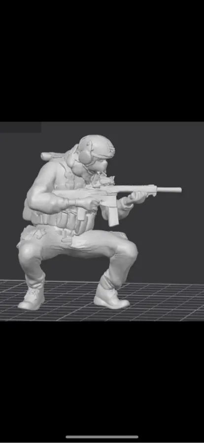Free Other STL Download - Tactical guy crouchingby Foxtrot007