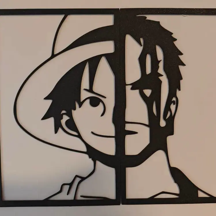 3D Printer Files | 3MF File | Zoro y Luffy wall art 2d | Creality Cloud