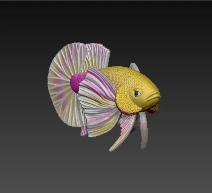 Characters & Creatures STL Download - BETTA FISH DUMBLE - READY FOR 3D PRINTINGby Whale3DStudio