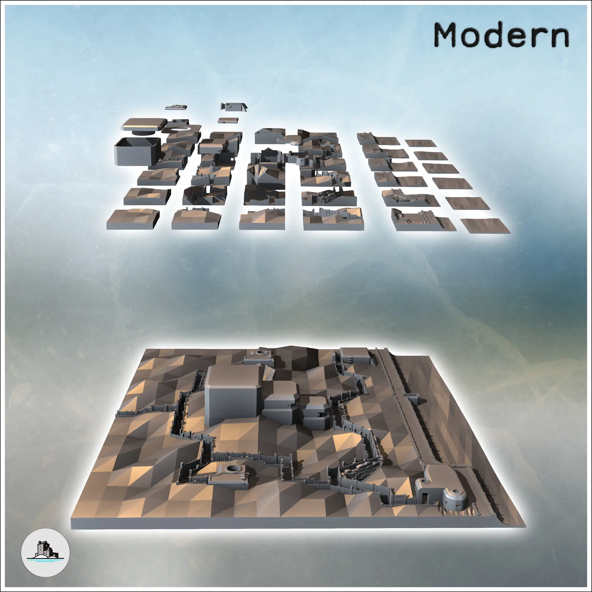 Other STL Download - Large set of fortifications with trenches, bunkers ...
