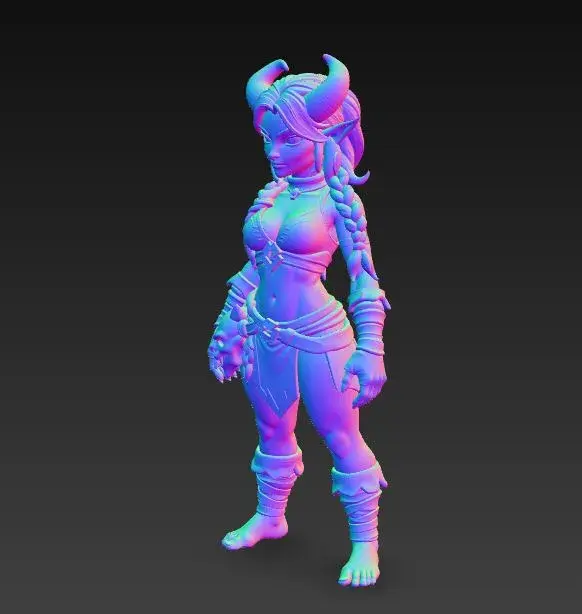 Characters & Creatures STL Download - blue demon girlby Legolasfullgamer