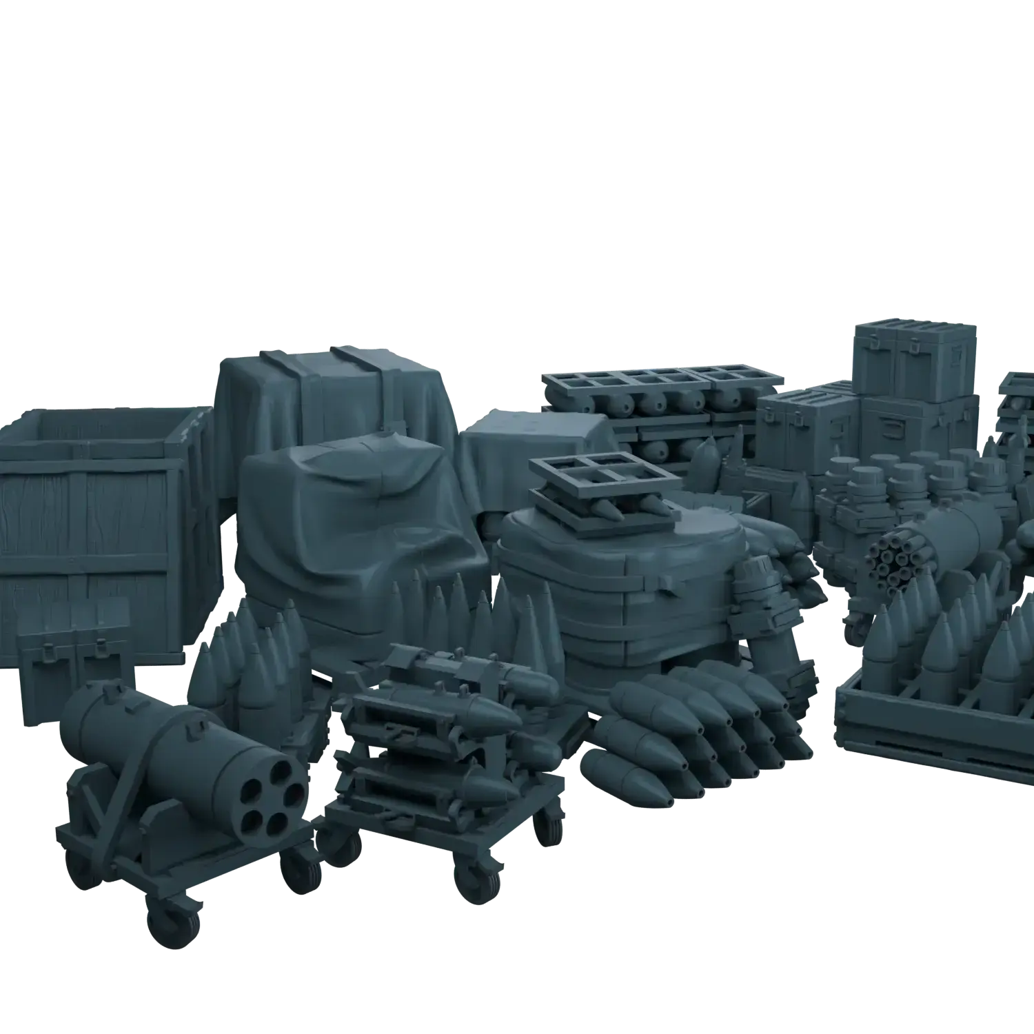 Props & Terrain STL Download - Military Warehouseby Tiny Furniture