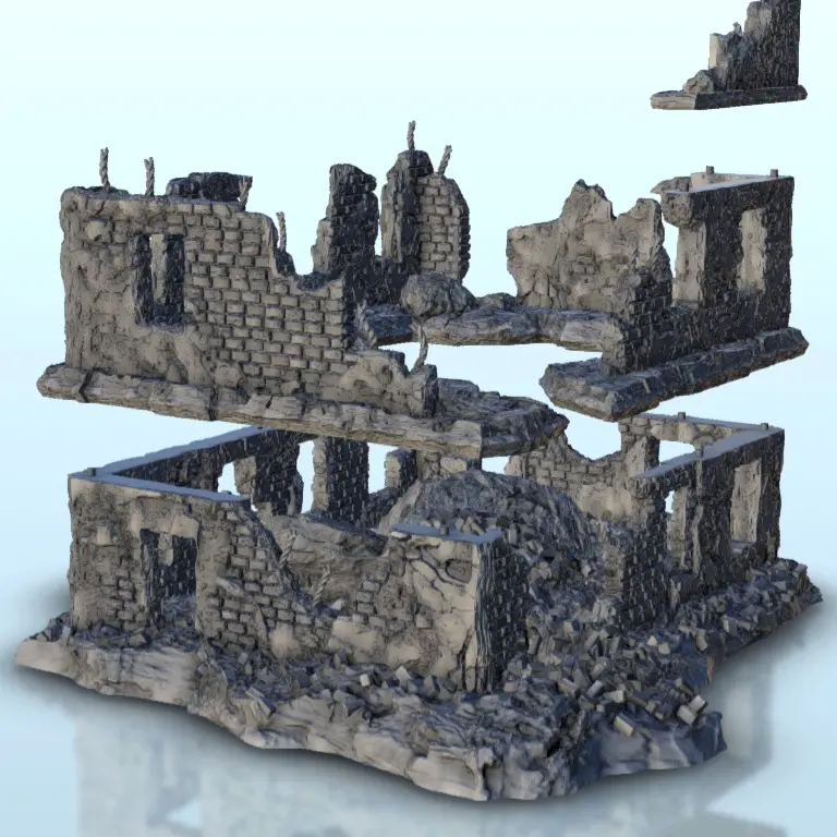 Other STL Download - Ruined urban building 10 - WW2 Terrain scenery ...