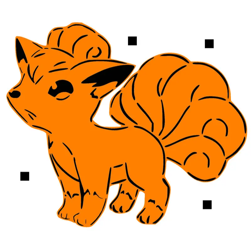 Free Digital Art STL Download - 037 Vulpix stencil 2by SMT_M 🦊