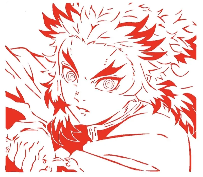 Free Digital Art STL Download - Kyojuro Rengoku stencilby SMT_M 🦊