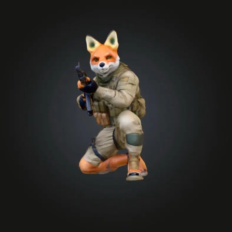 Characters & Creatures STL Download - Kneeling tactical fox sniperby ...