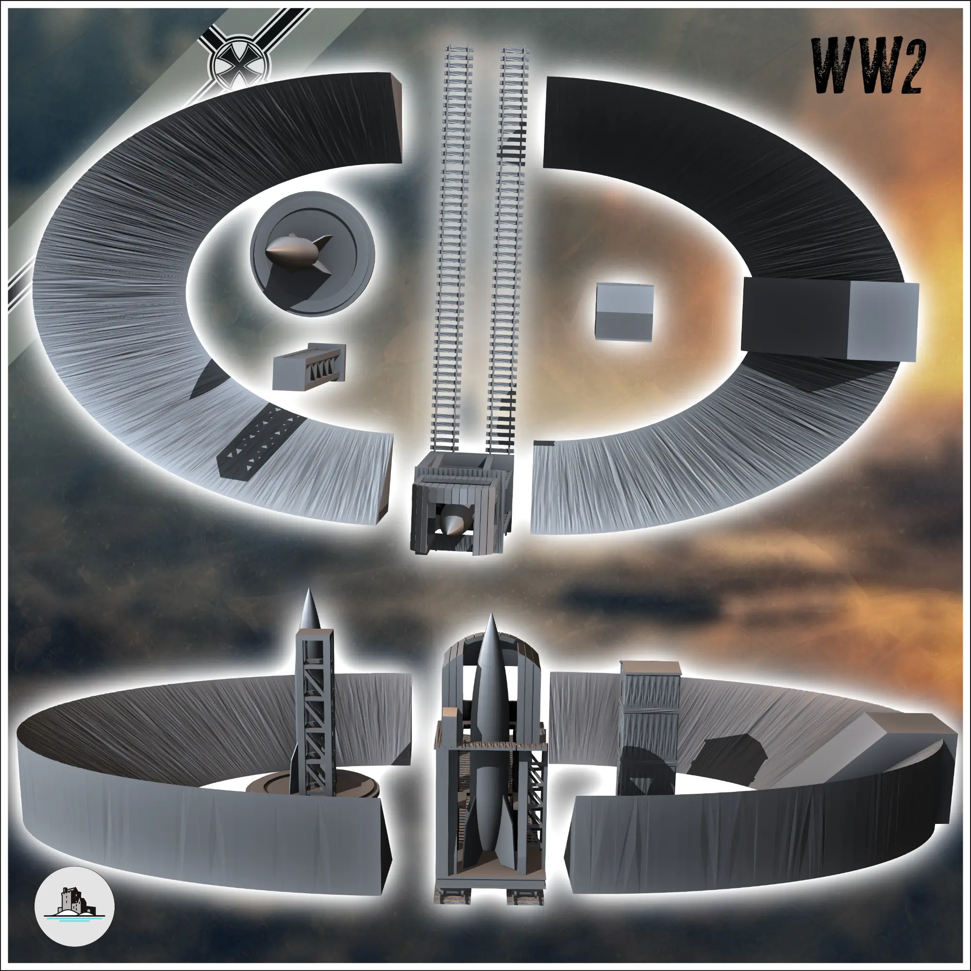 Other STL Download - German V2 missile preparation and launch site with ...