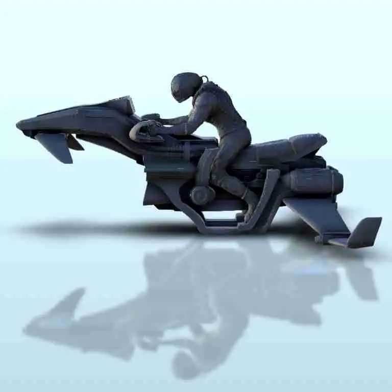 Other STL Download - SF flying motorcycle with driver 14 - sci-fi ...