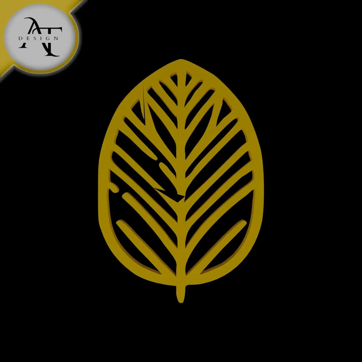 Бесплатная Digital Art STL Download - Simple Leaf Symbol - 2D Art - AT ...