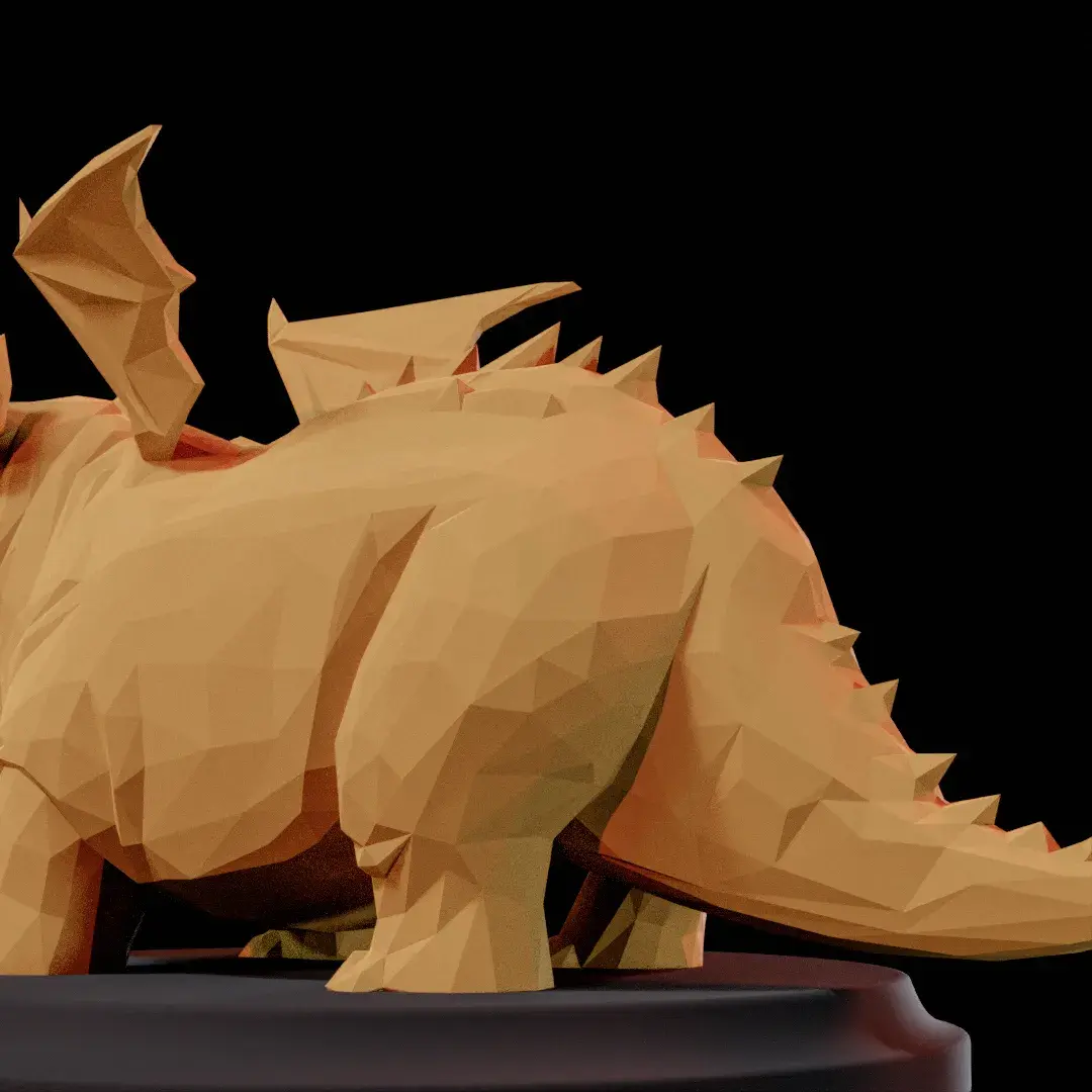 3D Printer Files | 3MF File | Rhino dragon - Low Poly | Creality Cloud