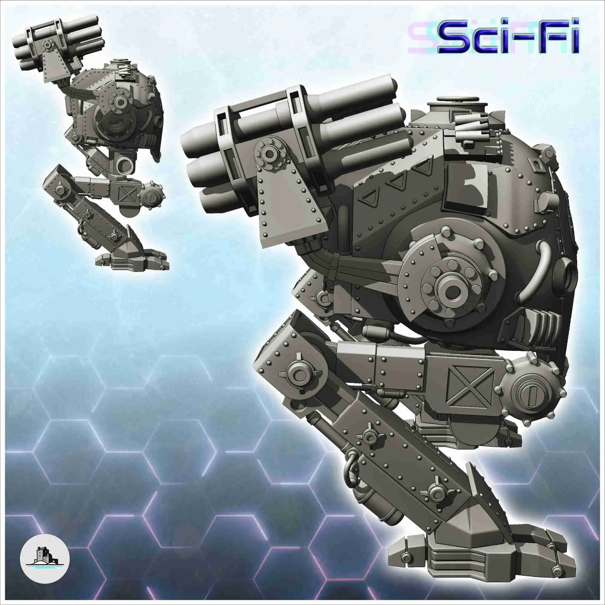 Dhinlos combat robot (27) - miniatures w40k scifi warhammer | 3D models ...