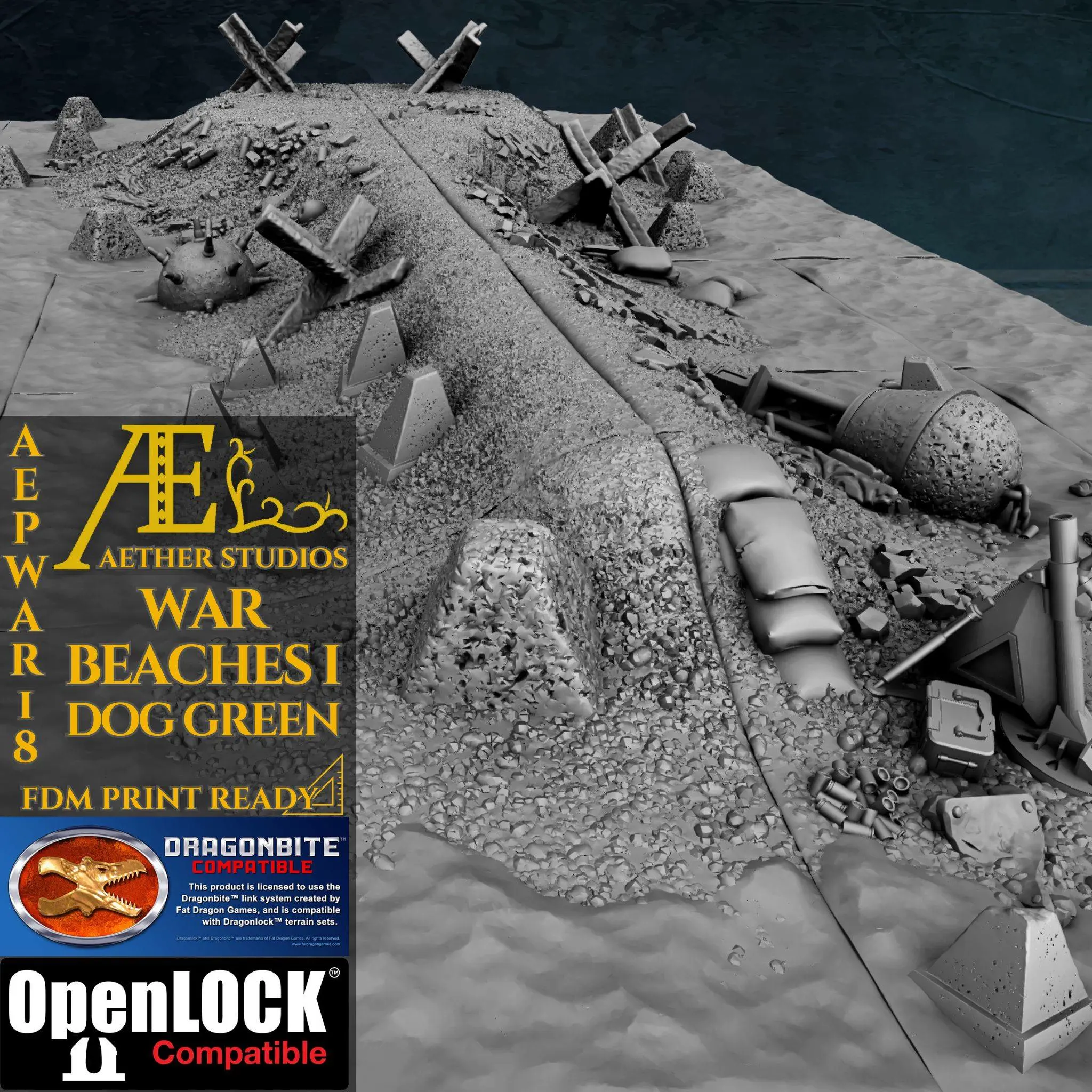 Props & Terrain STL Download - AEPWAR18 - War Beaches I - Dog Greenby ...