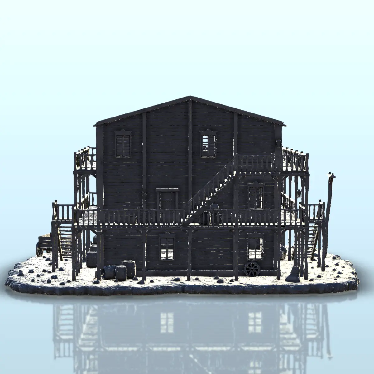 Other STL Download - Large two-story saloon - Terrain scenery West ...