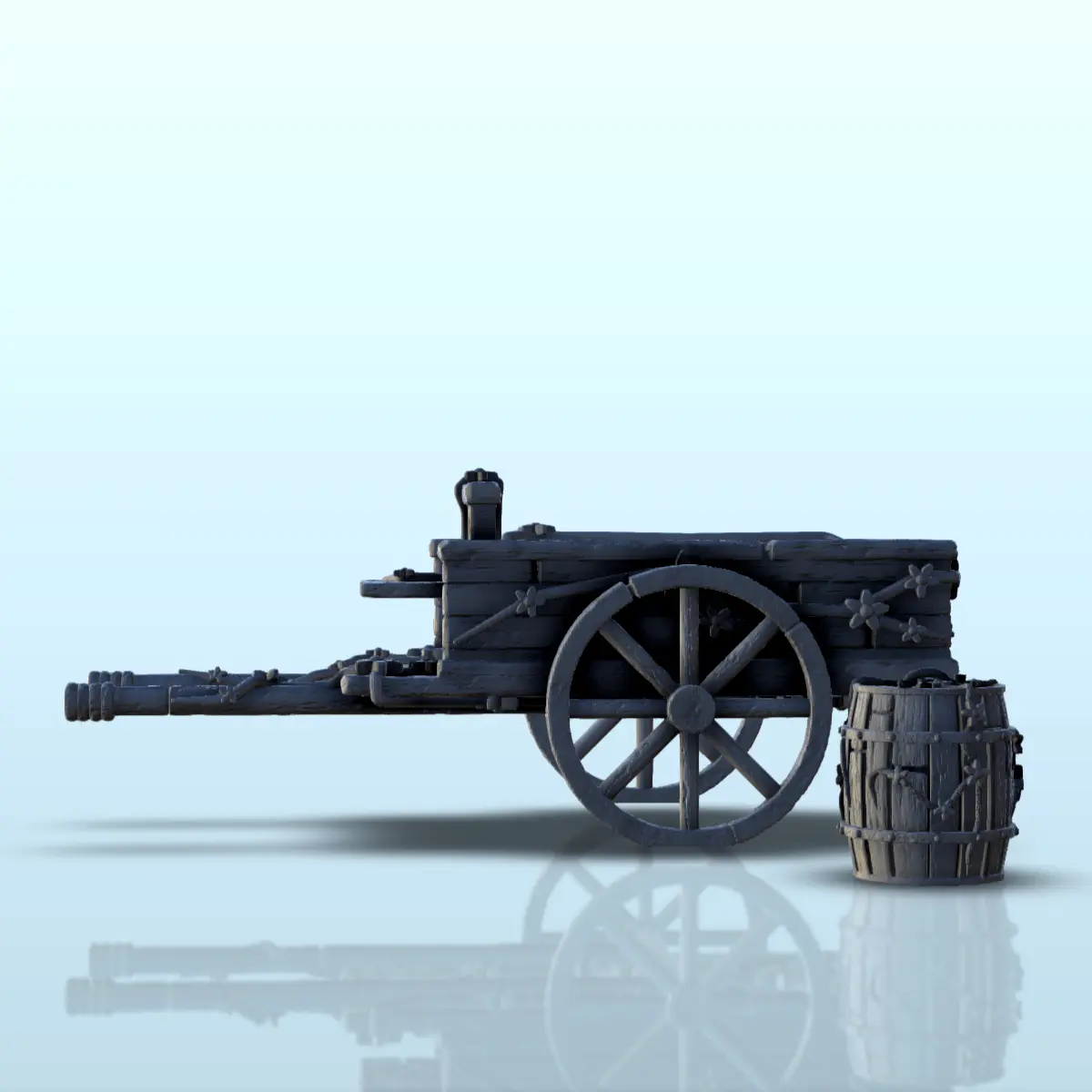 Other STL Download - Wooden cart and barrel (3) - miniatures warhammer ...