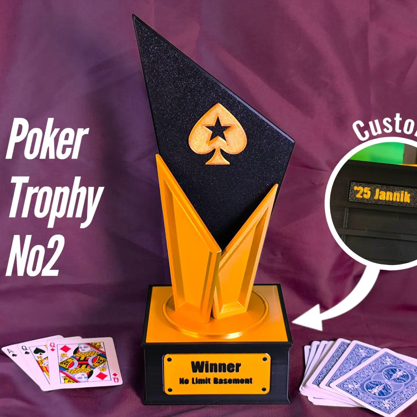 3D Printer Files | 3MF File | Poker Trophy No.2 | Creality Cloud