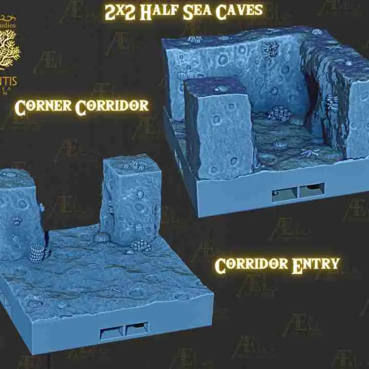 Other STL Download - AEATLN03 - Half Sized Sea Cavesby Aether Studios