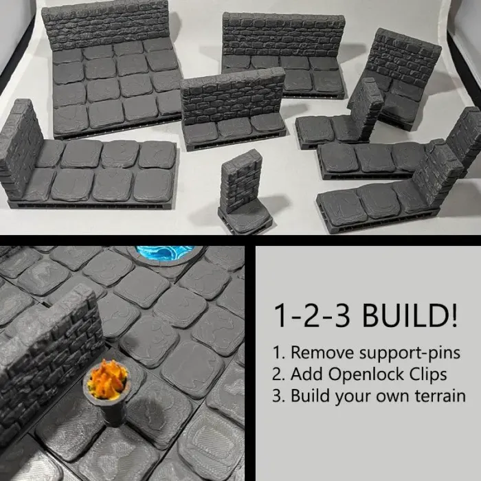 3D Printer Files | 3MF File | Dungeon tiles - walls | Creality Cloud