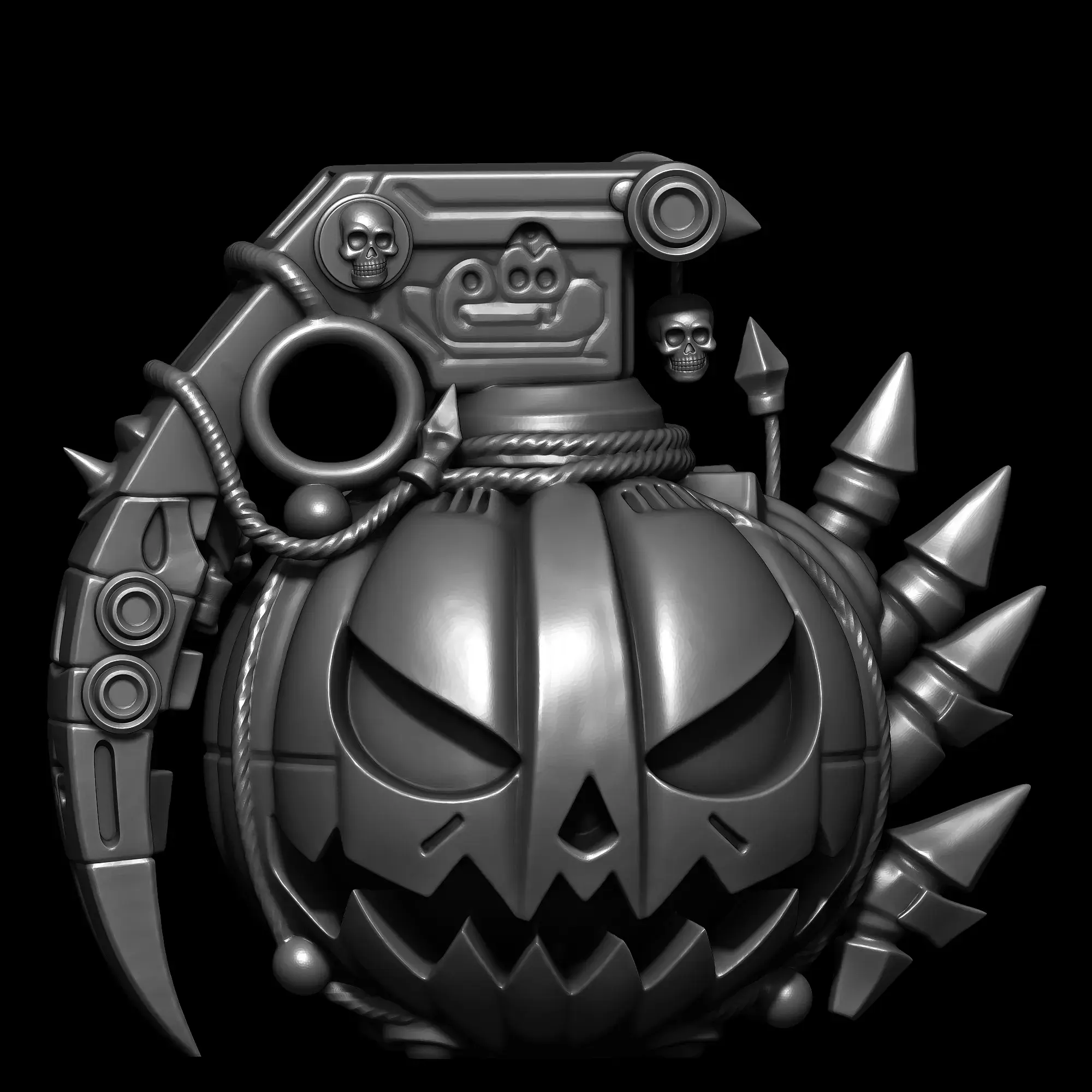 Sculptures & Artworks STL Download - Halloween Grenade Pumpkin – Spooky ...