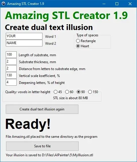 APP TO CREATE DUAL TEXT ILLUSION | 3D models download | Creality Cloud