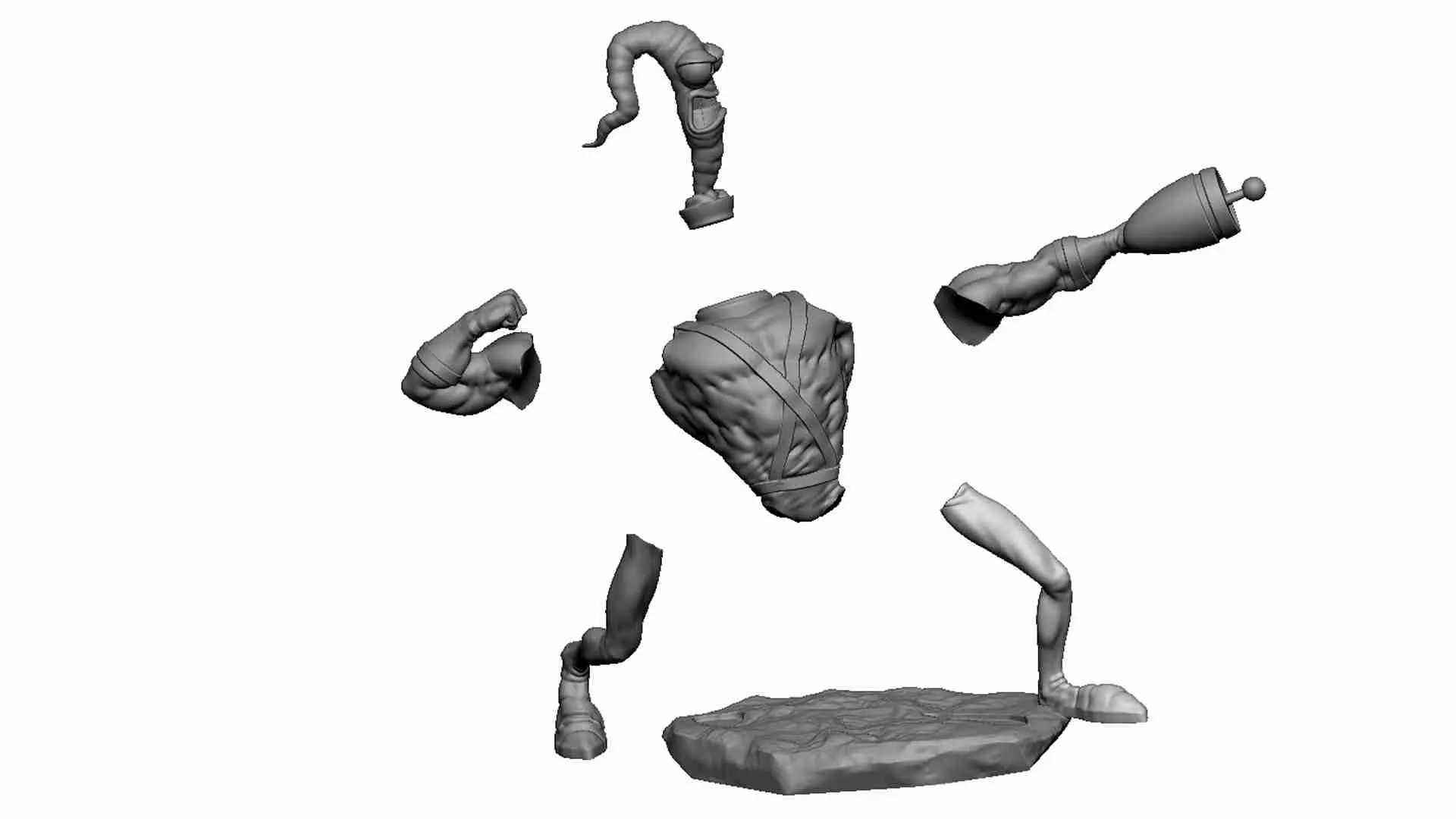 Characters & Creatures STL Download - Earthworm Jim assemble for 3d ...