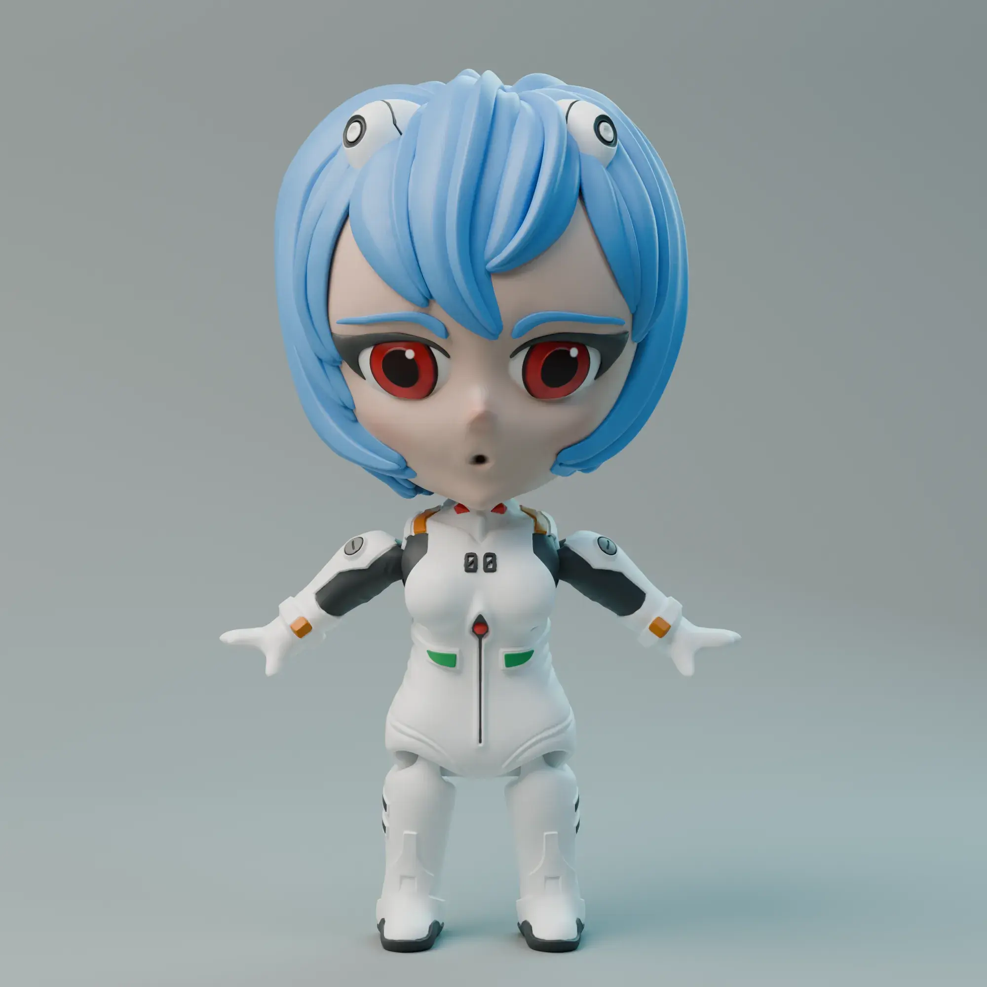 Characters & Creatures STL Download - Flexi_Ayanami_Rei_Chibiby ...