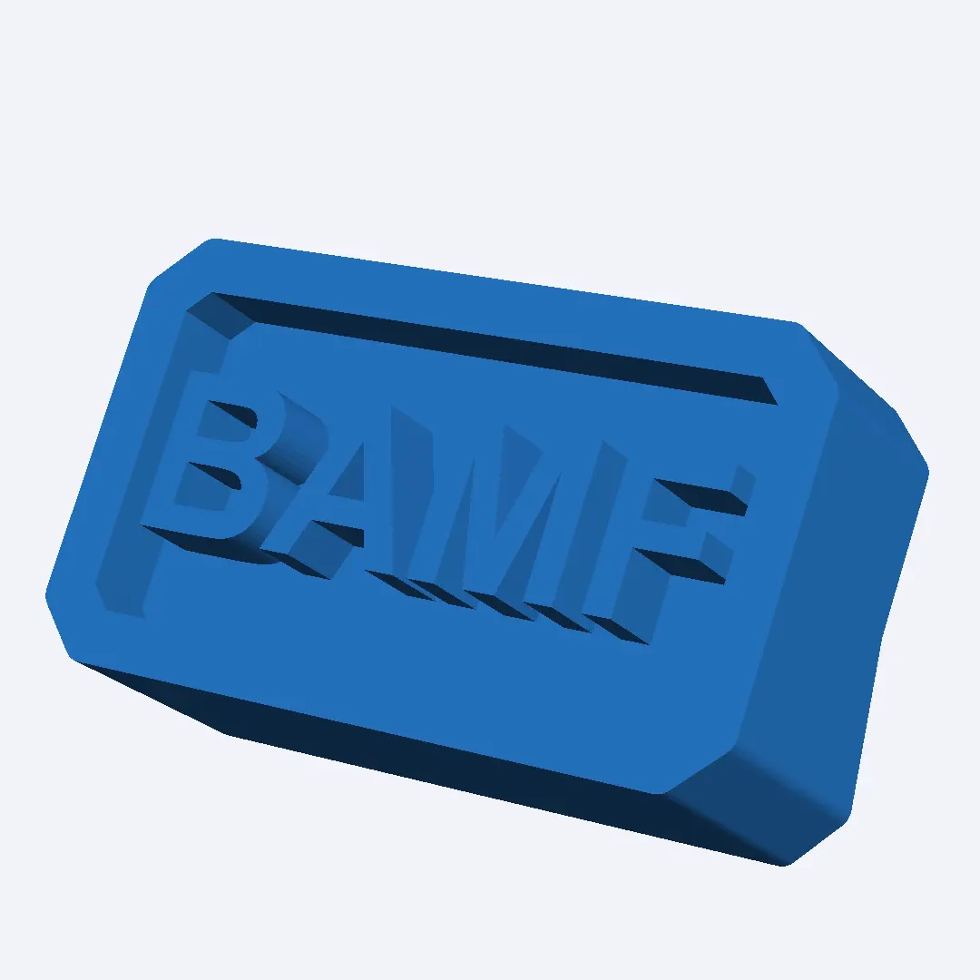 Free Sculptures & Artworks STL Download - BAMF Nameplateby LeglessPooch