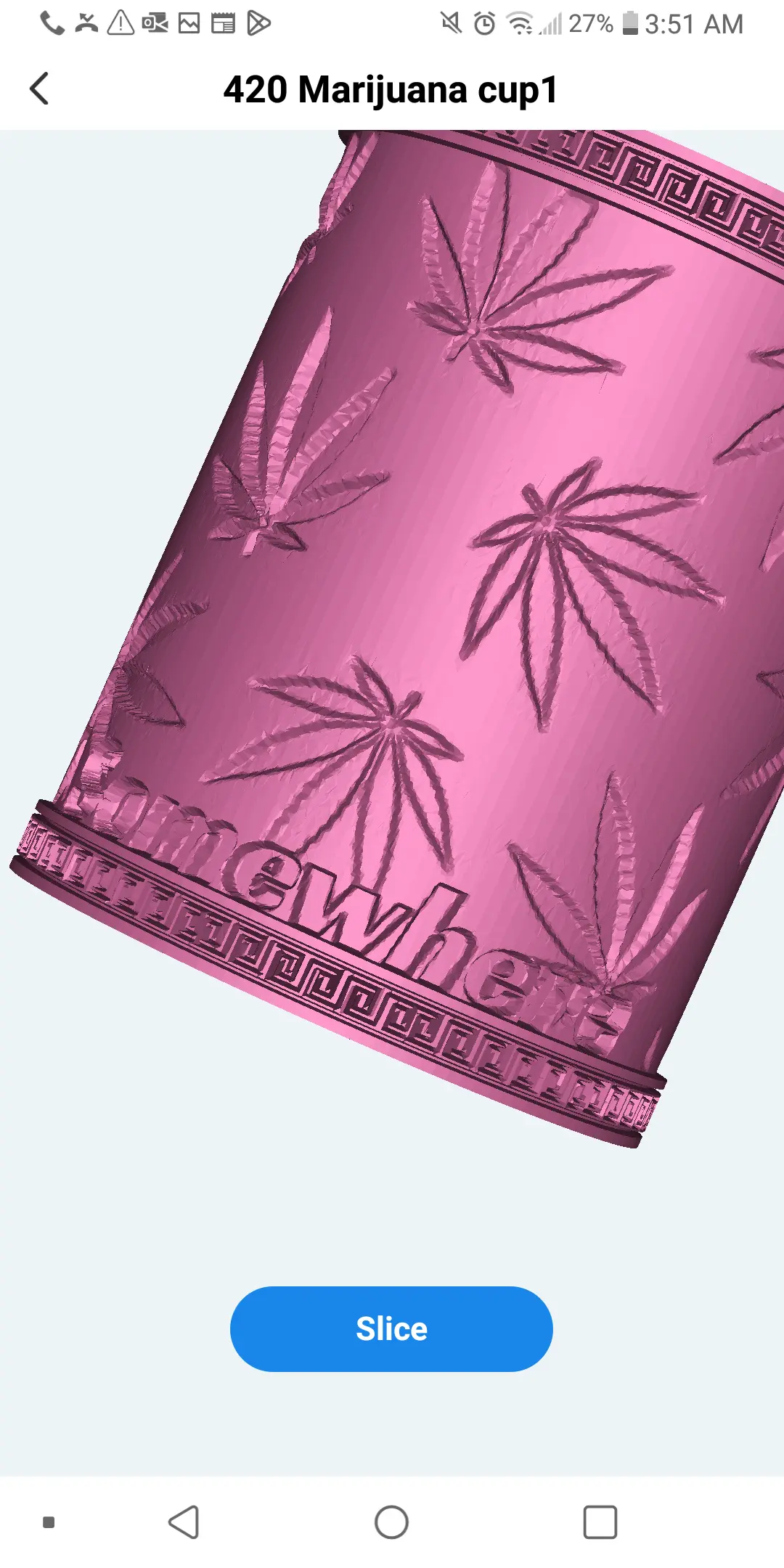 Free 3D Printer Parts STL Download - 420 Marijuana cupby Bluwido Prints