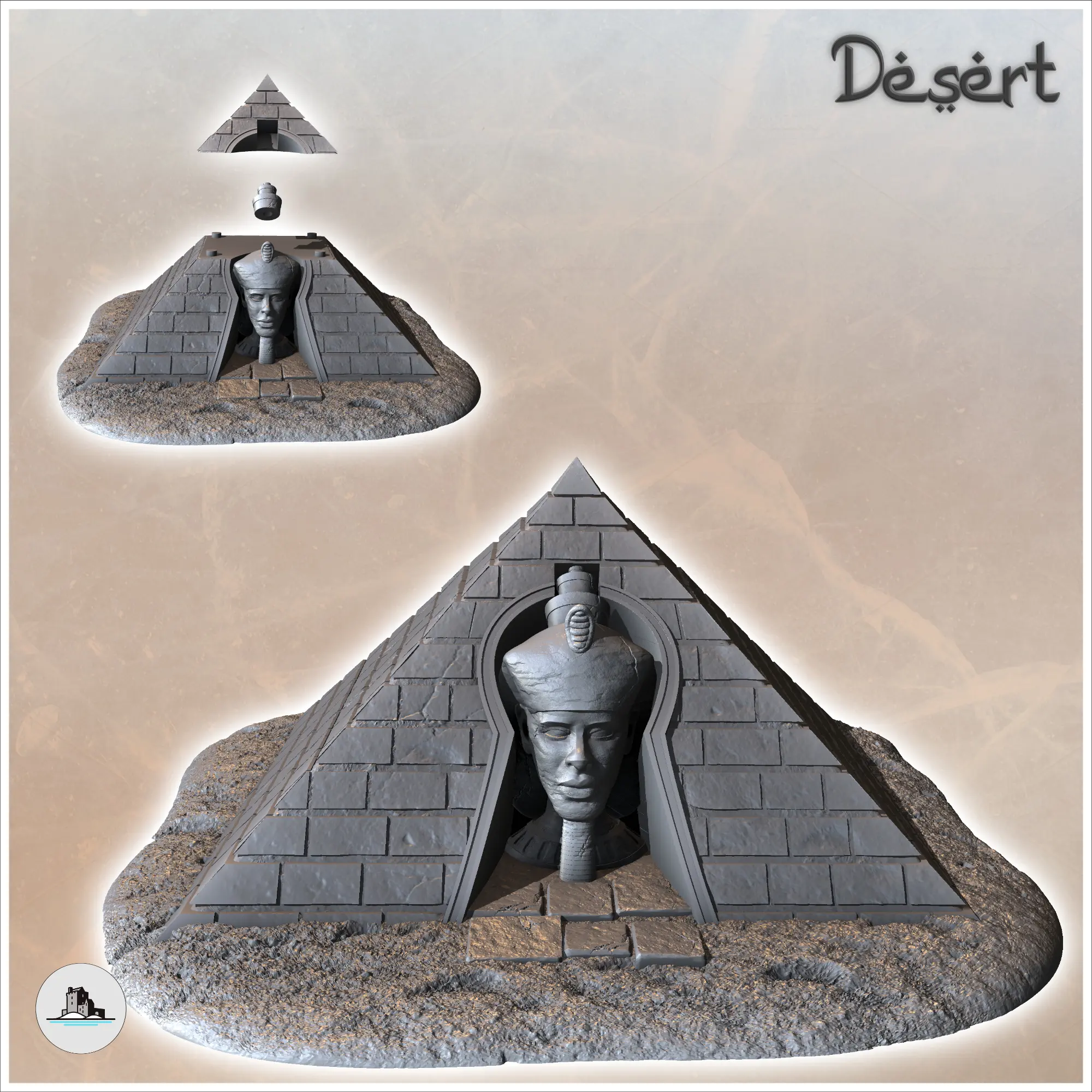 Characters & Creatures STL Download - Egyptian Pyramid with Large ...
