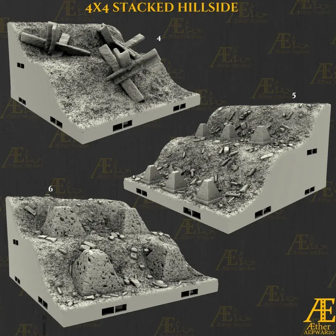 Props & Terrain STL Download - AEPWAR20 - Tank Trapsby Aether Studios