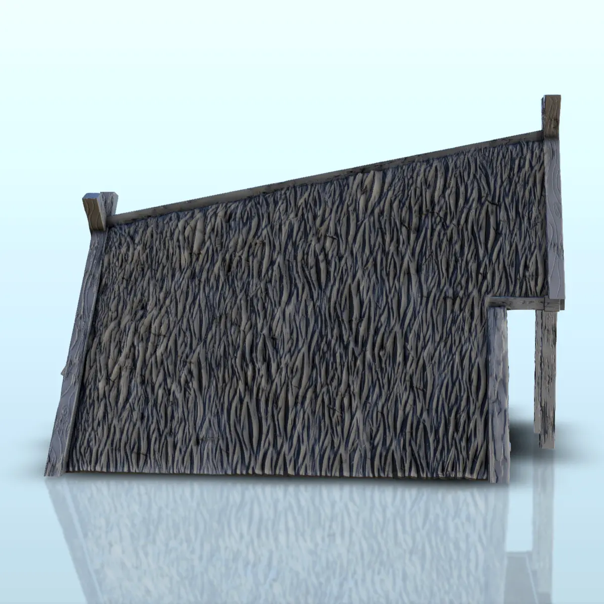 Other STL Download - Viking building with bevelled roof and wooden ...
