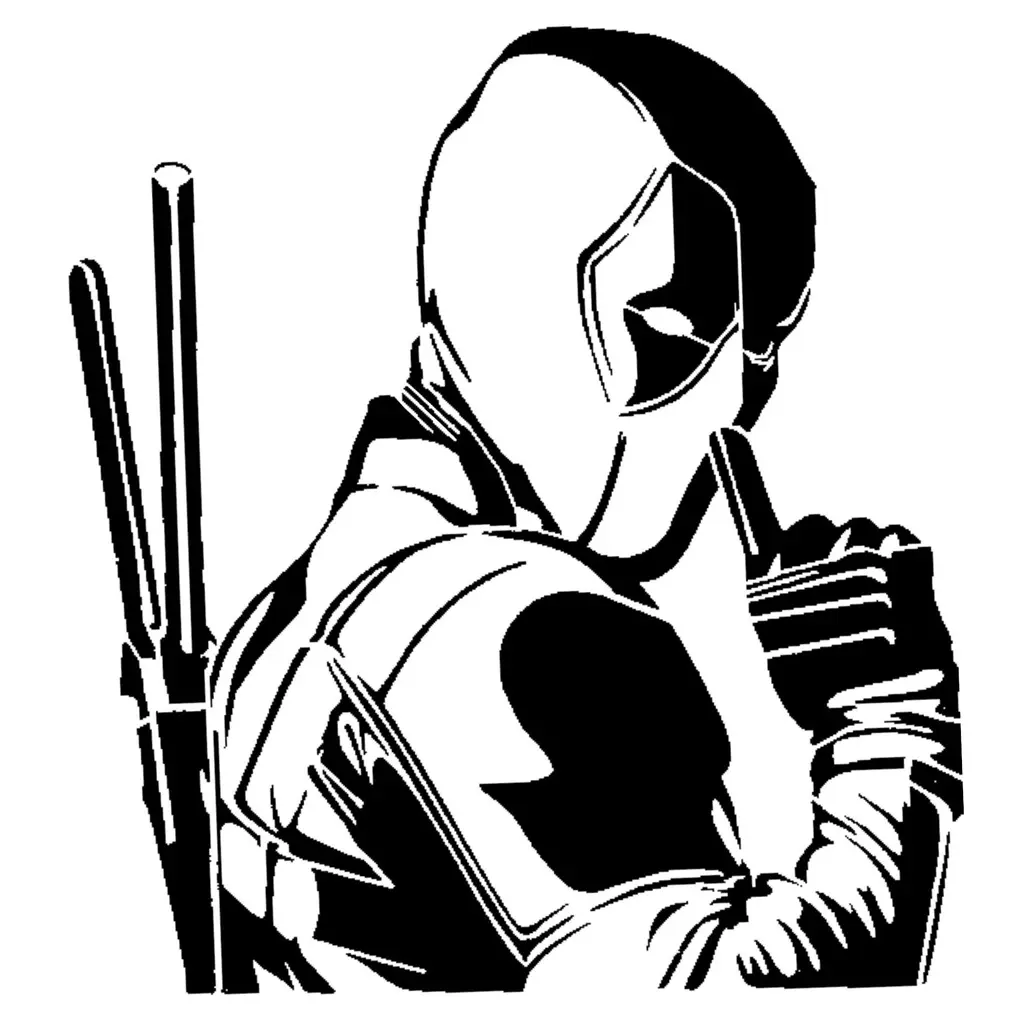 Free Characters & Creatures STL Download - Deadpool stencil 19by SMT_M 🦊