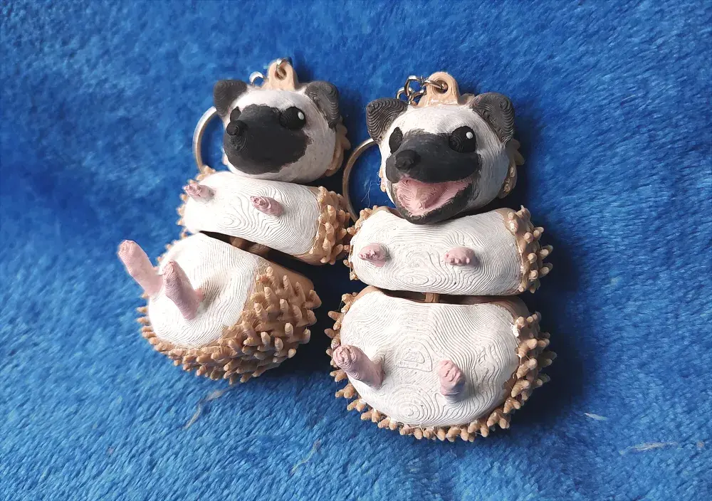 Digital Art STL Download - Hedgehog Keychainby KelRoli